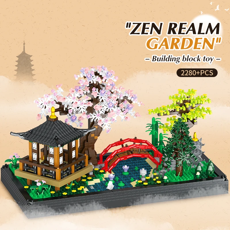Micro-Buidling-Block-China-Ancient-Zen-Garden-Courtyard-Creative ...
