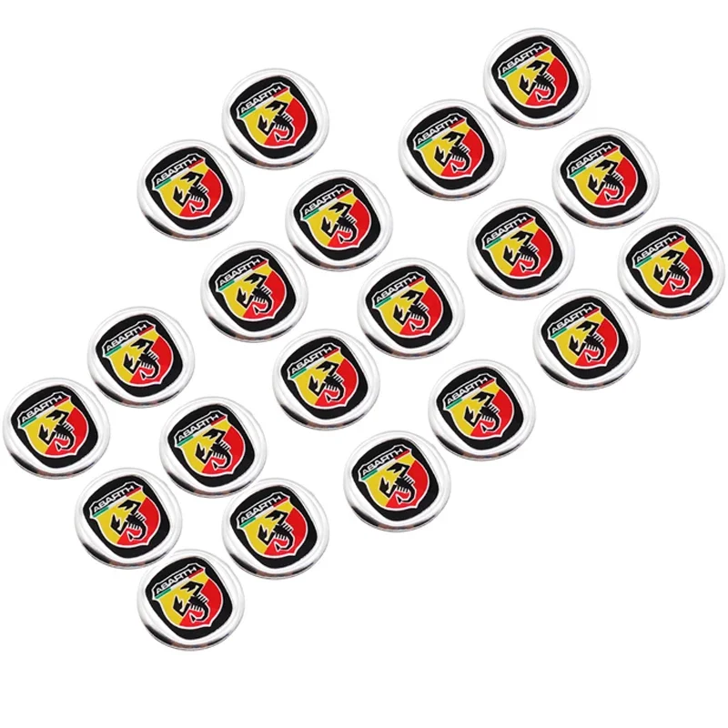 2pcs 20pcs Abarth 14mm 3D Aluminum Car Logo Key Fob Decoration Emblem ...