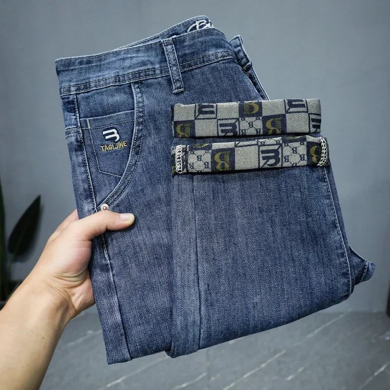Cal-a-jeans-fina-estampada-masculina-cal-a-estilo-coreano-na-moda-leve ...