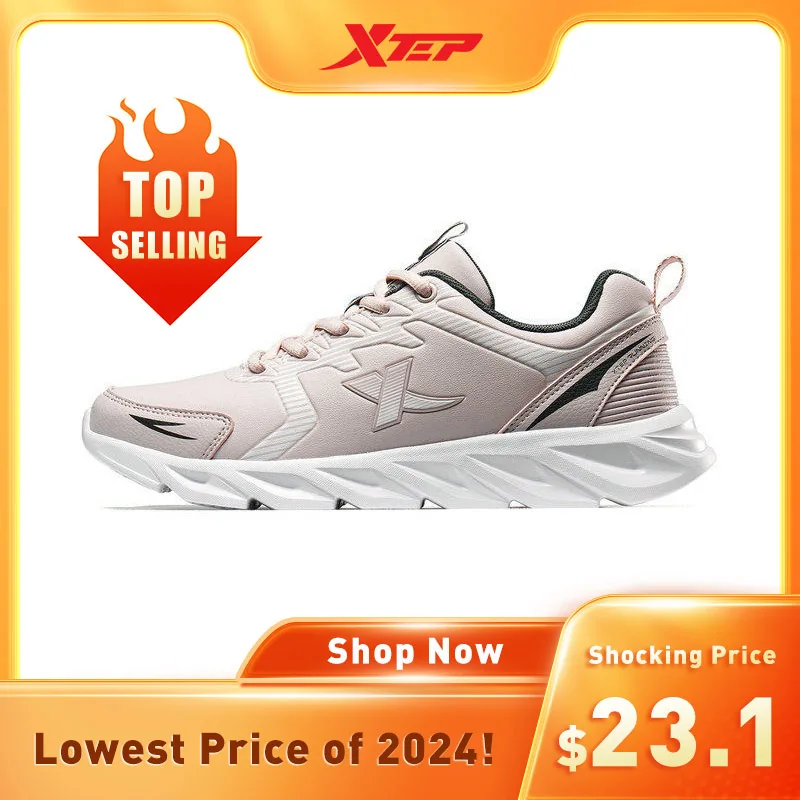Xtep-Running-Shoes-Non-Slip-Soft-Women-s-Sports-Shoes-Leather-Upper ...