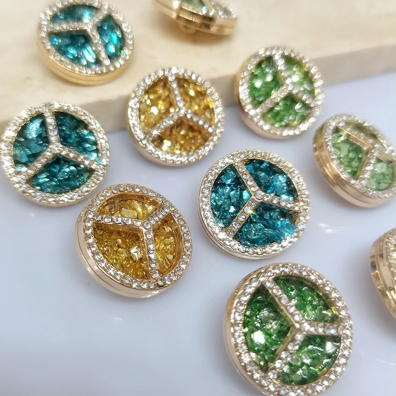 20-5MM-Fashion-Colorful-Metal-Round-Luxury-Buttons-Of-Clothing-Green ...