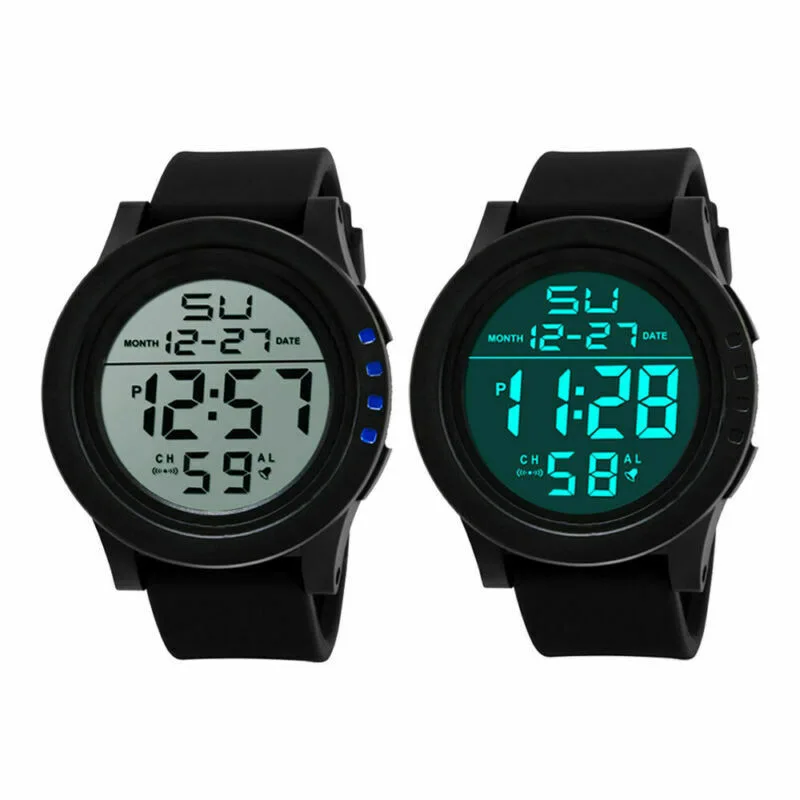 1pc-Sport-Watches-LED-Screen-Digital-Silicone-Band-Waterproof-Alarm ...