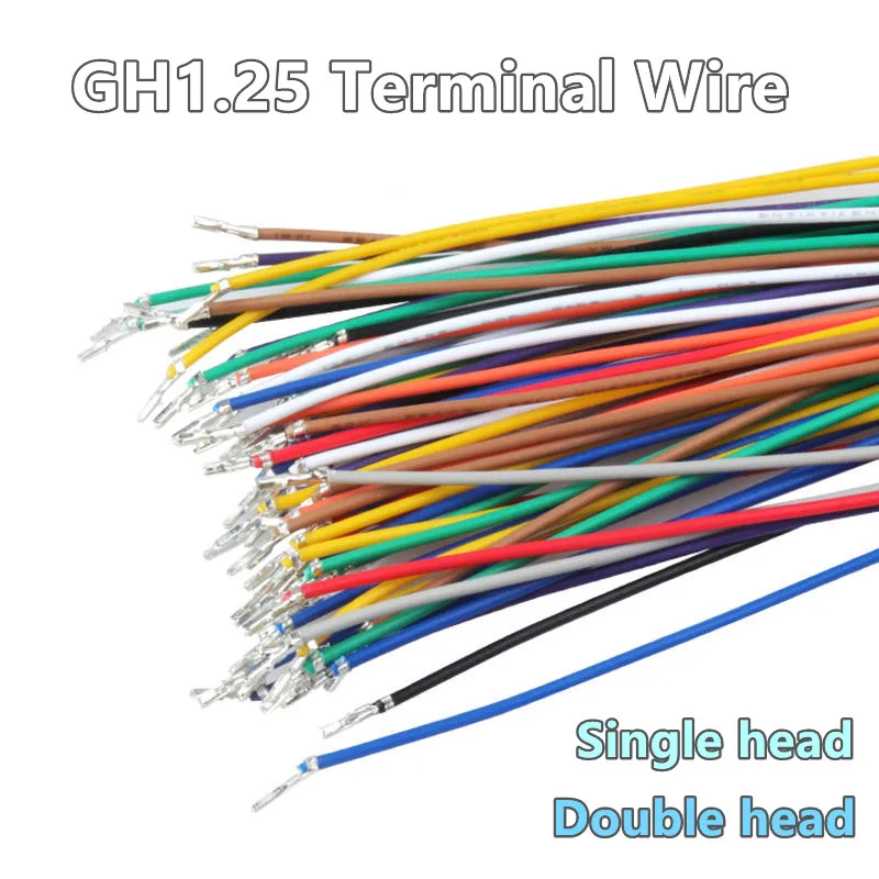100PCS GH1.25/1.27 Connector Withlock Terminal Wire Electronic Wire Single / Double Head 28AWG ...