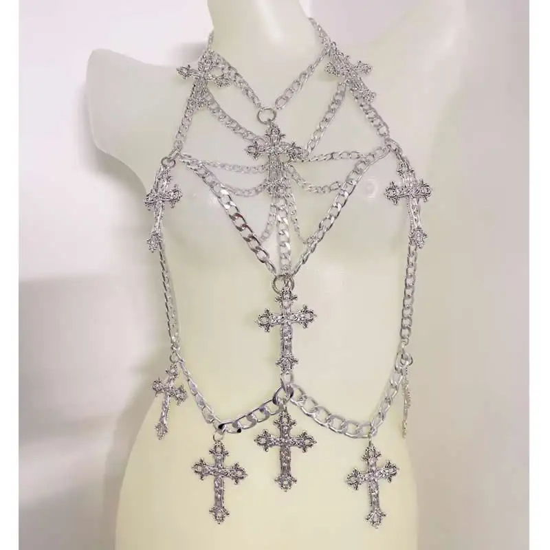 gothic Chest chain harajuku Chest chain y2k accessories Lolita Chest ...