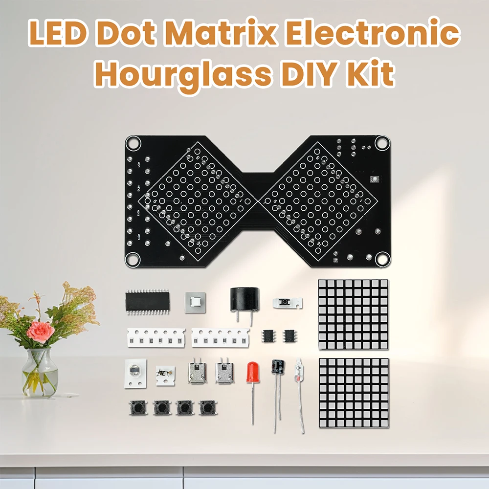 DIY Digital Hourglass Timer LED Electronic Hourglass Cyber Style Home ...