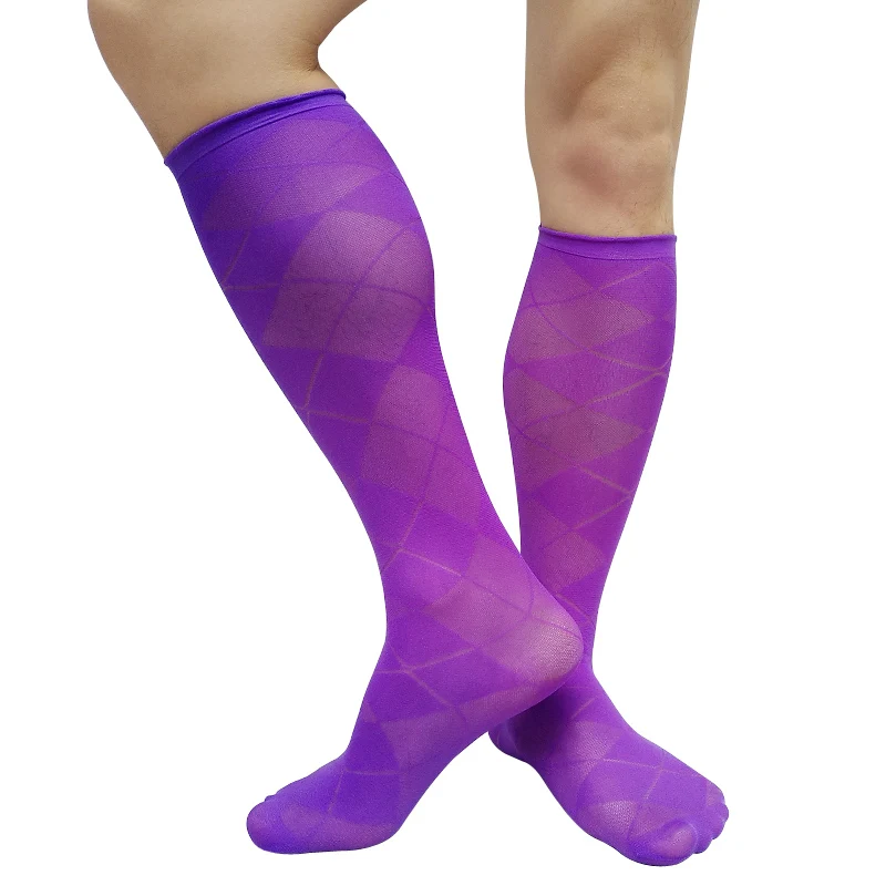 Purple Dress Socks Men | Fashion Men Sheer Socks | Mens Long Purple ...