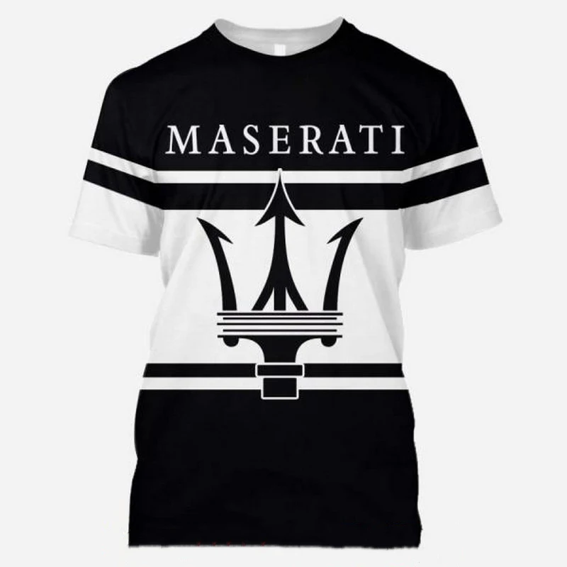 Maserati T-shirt for men and women, street clothes with 3D print racing ...