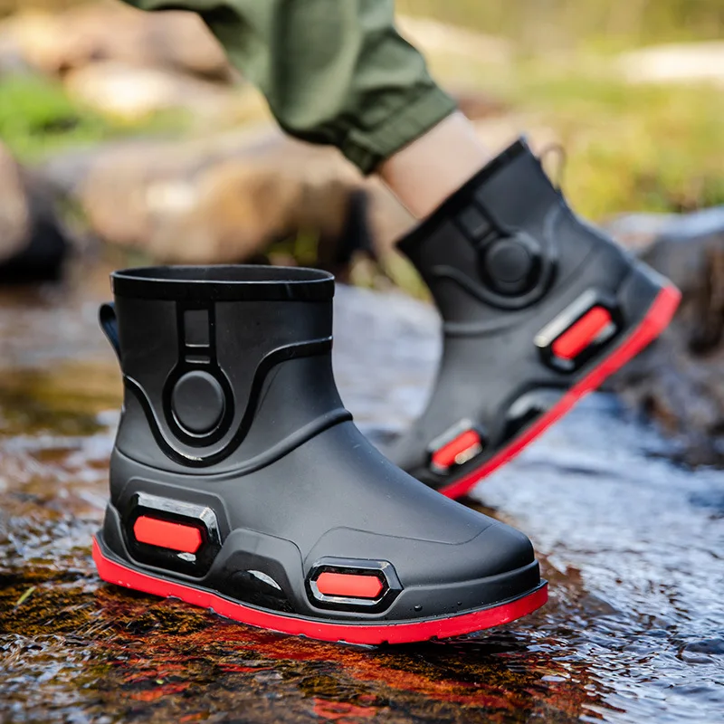 Bottes-de-pluie-pour-hommes-chaussures-de-p-che-isol-es-en-caoutchouc ...