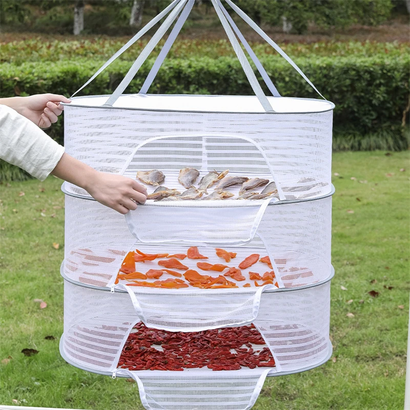 4-Layers-Foldable-Drying-Fishing-Net-Hanging-Vegetable-Dishes-Dryer ...