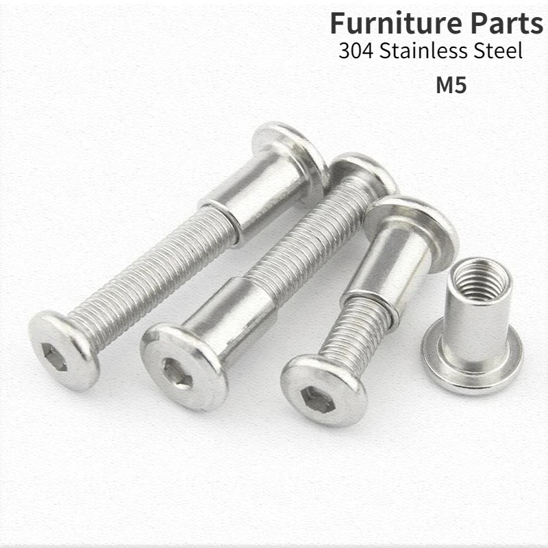 10pcs-M5-6-40mm-304-Stainless-Steel-Flat-Hexagon-Head-Splint-Locking ...