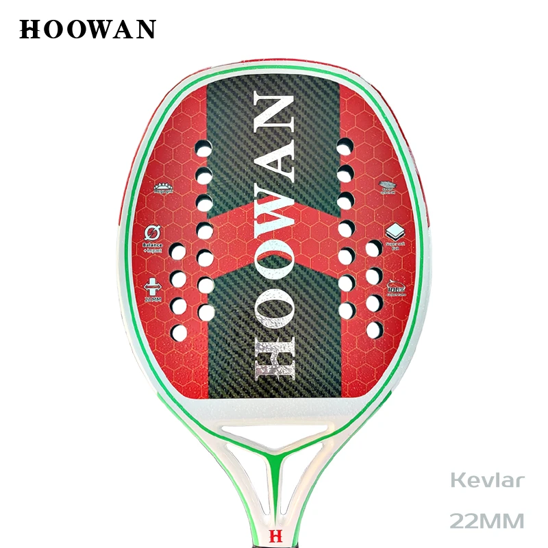 Hoowan além kevlar praia raquete de tênis profissional quadro carbono 22mm perfil com macio eva ...