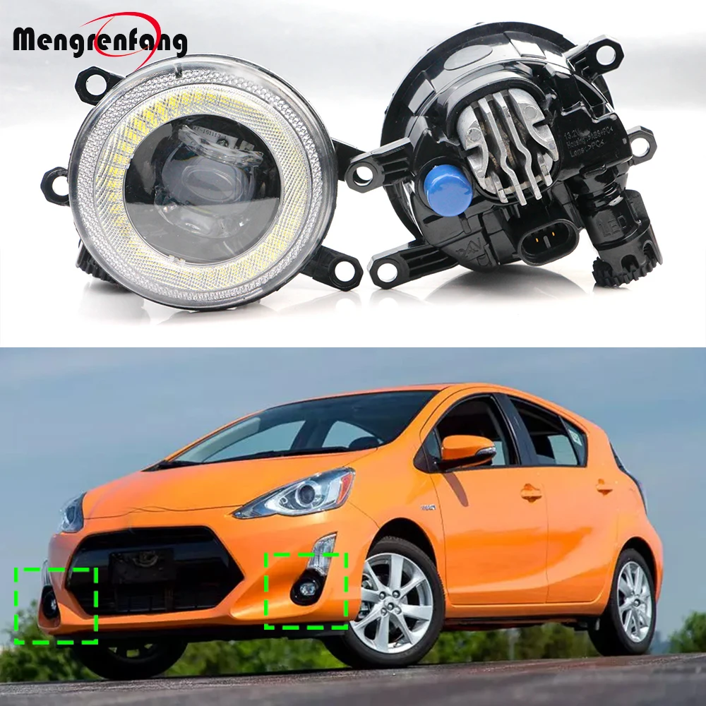 1 Pair Car Left + Right LED Lens Fog Light DRL Angel Eye Daylight H11 ...