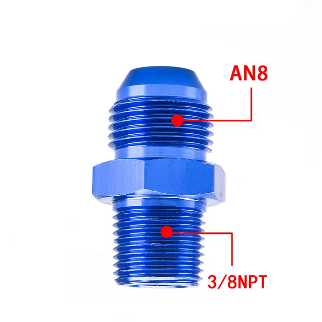 Universal Straight Fuel Hose Adapter Pipe Thread Fitting AN4 AN6 AN8 AN10 AN12 To 1/8NPT 1/4NPT ...