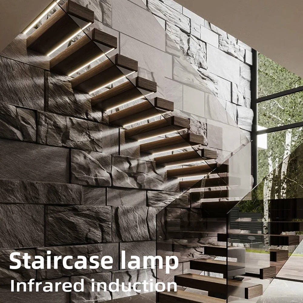 Modern Led Wall Light Motion Sensor Stair Case Light Step Lamp Recessed ...