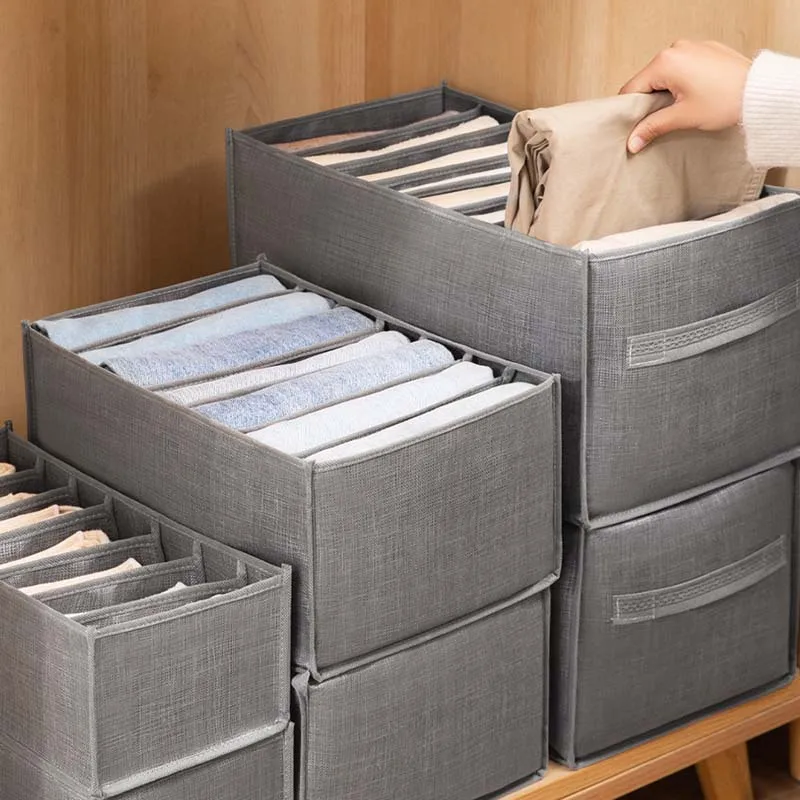 7-Grids-Jeans-Storage-Box-Closet-Wardrobe-Clothes-Compartment-Boxes ...