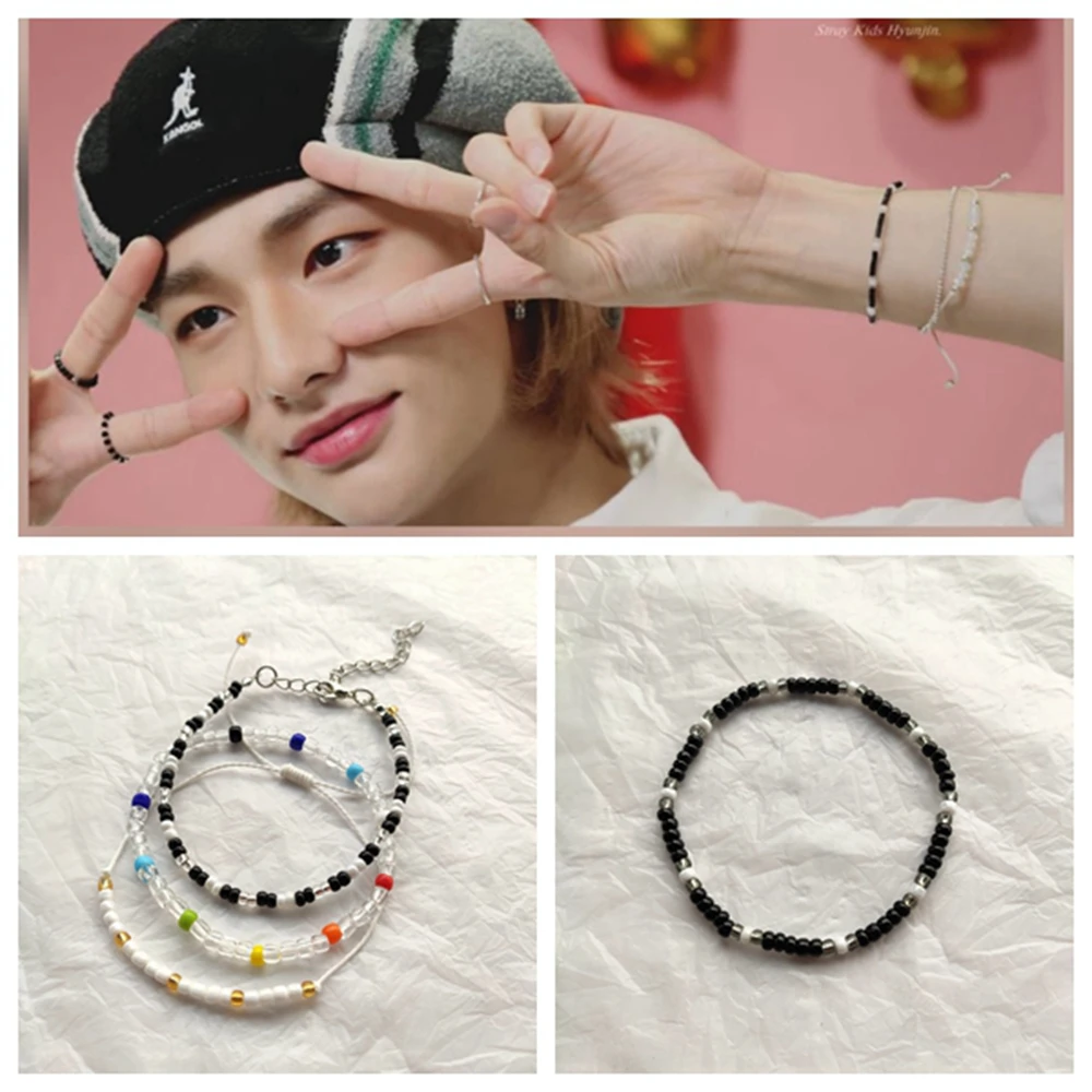 Kpop Skz Stray Kids Beads Bracelets Hyunjin Same Bracelet MOA Korean ...