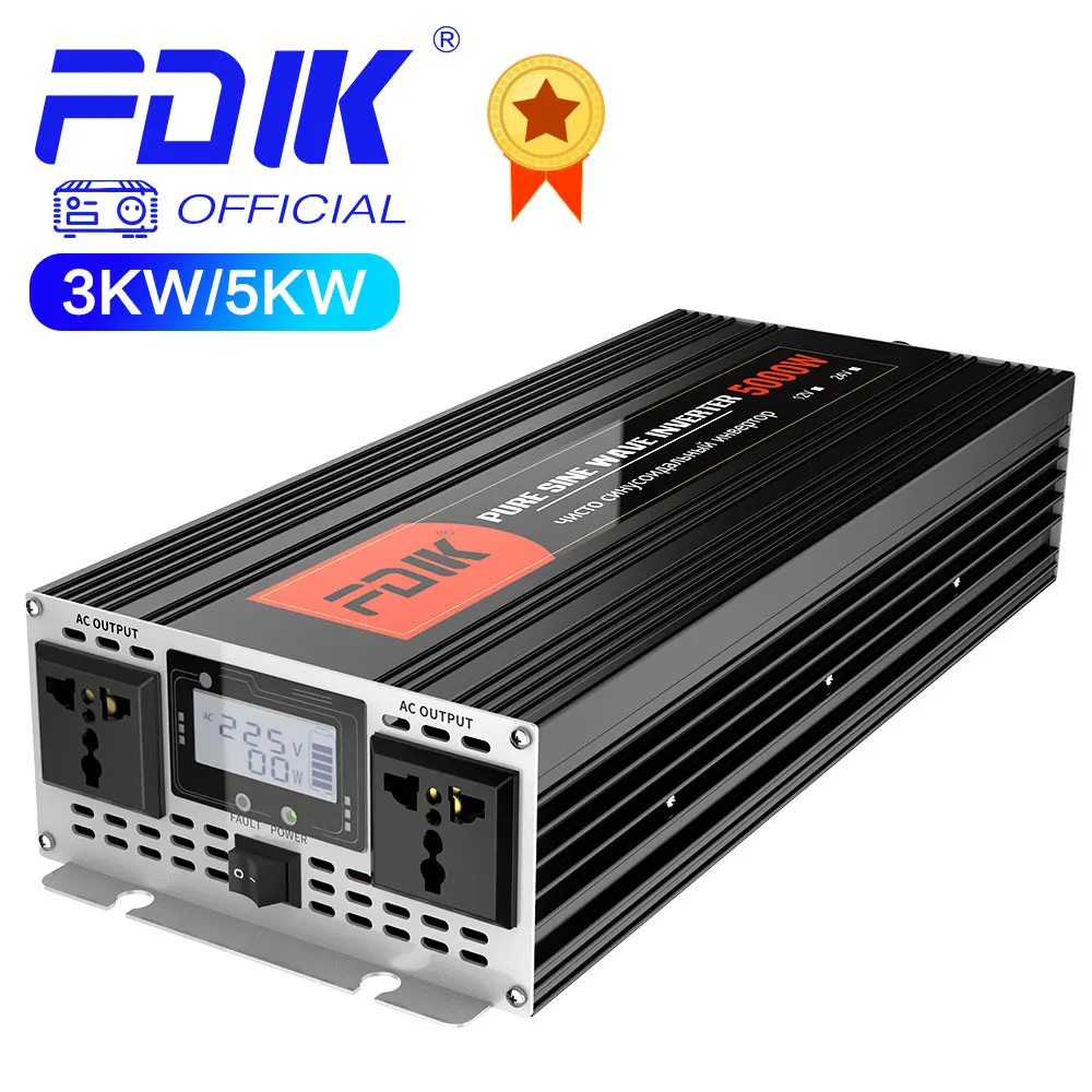 FDIK-Car-12V-Inverter-3000W-e-5000W-DC12V-a-AC220V-Display-LCD ...