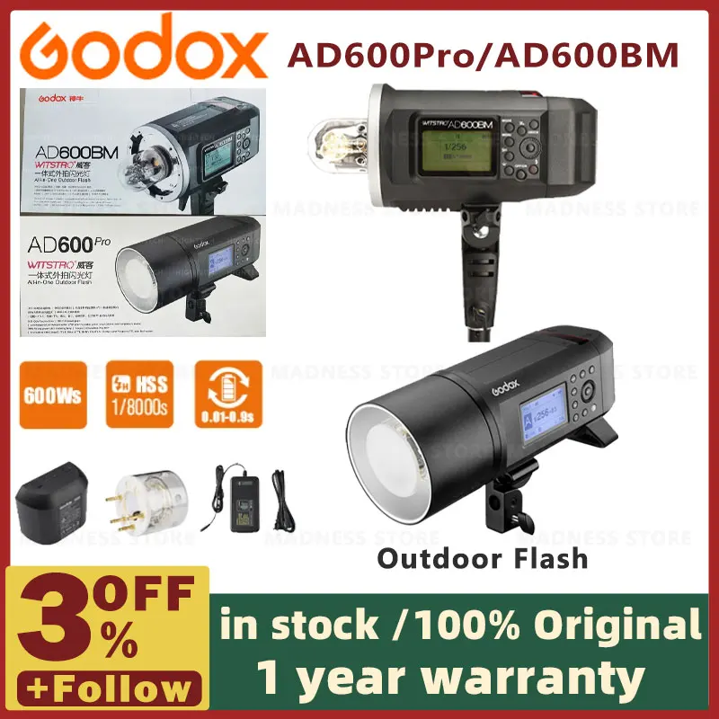 Godox-AD600Pro-AD600BM-AD600Pro-II-Bowens-Mount-600Ws-GN87-High-Speed ...