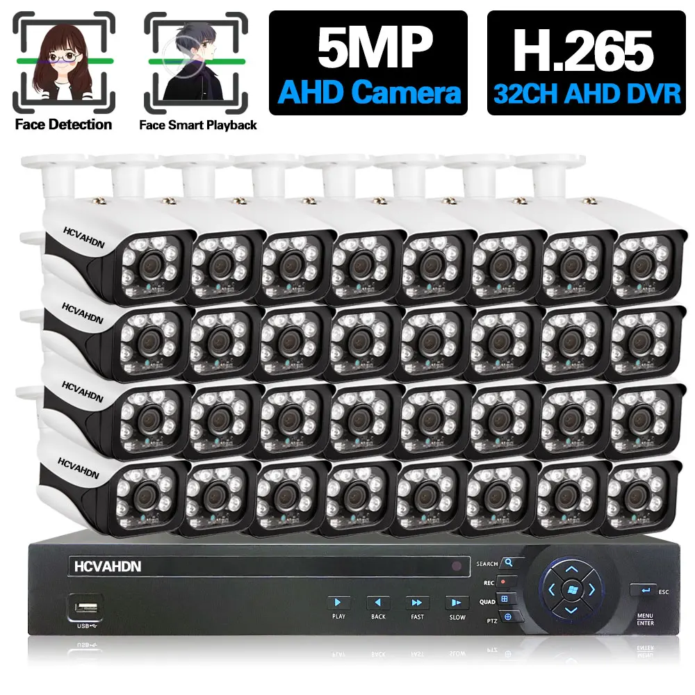 32CH 5MP AHD DVR CCTV System 5.0MP Motion Detection CCTV Camera ...