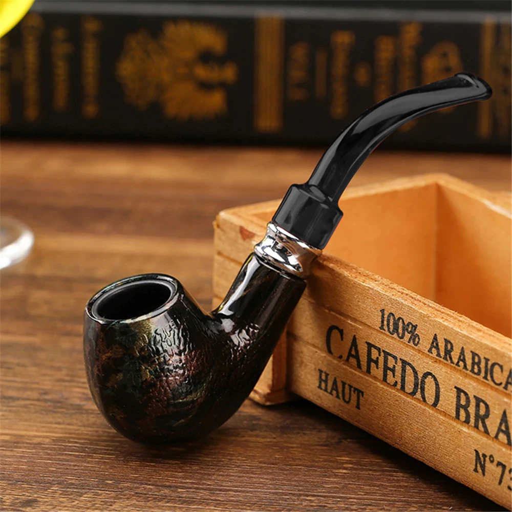 Pipa de madera con doble filtro para fumar, escamas de serpiente, tubos ...