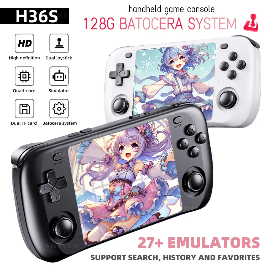 H36S Batocera Retro Game Console 3.5 inch Pocket Handheld Game Player ...