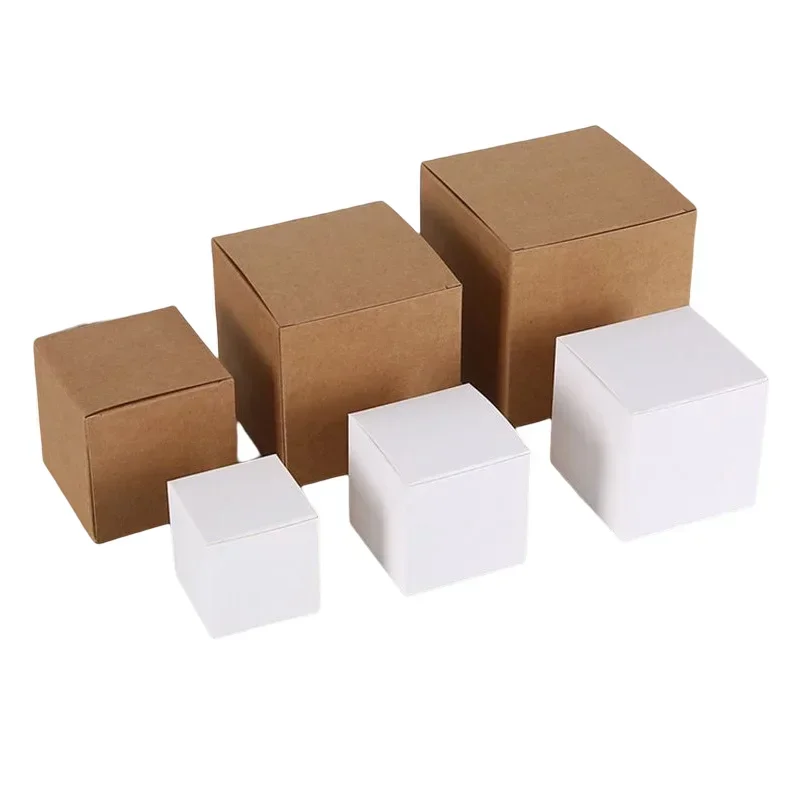 20/50pcs Square Kraft Paper Box Multi Size Packaging Box DIY Candy Soap ...
