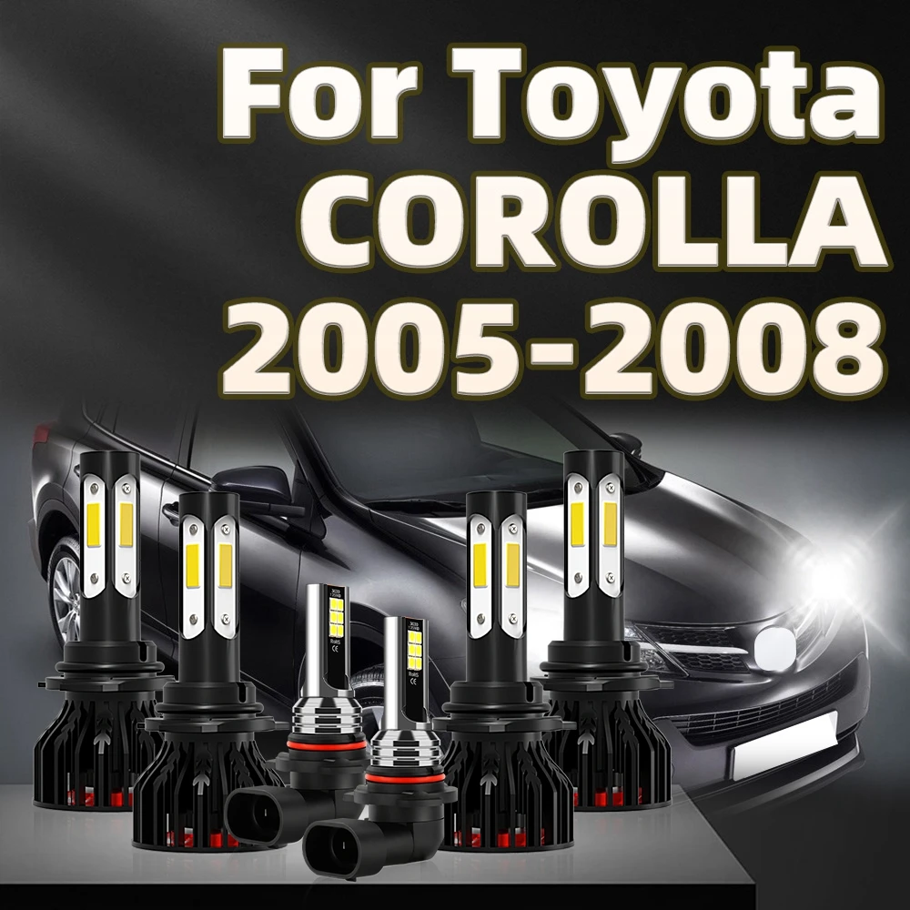 6Pcs 32000LM LED Headlight Bulbs 9005 9006 6000K White Auto Light For ...