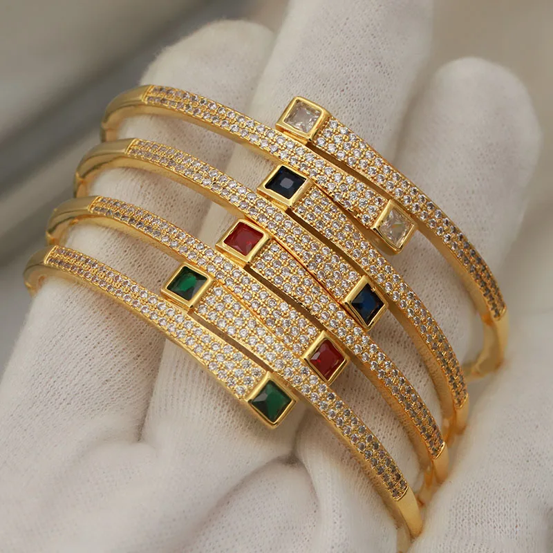 New-Design-Luxury-Crystal-Square-Bangles-for-Women-Fashion-Brand ...