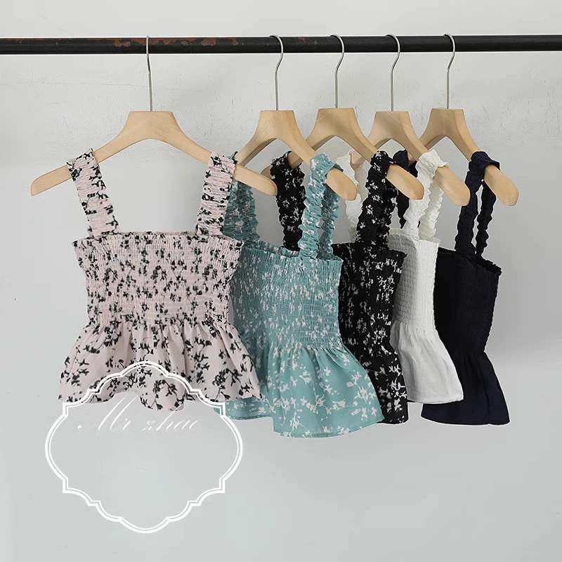 Summer-Women-s-Tank-Top-Print-Folds-Sleeveless-Camisole-Square-Neck ...