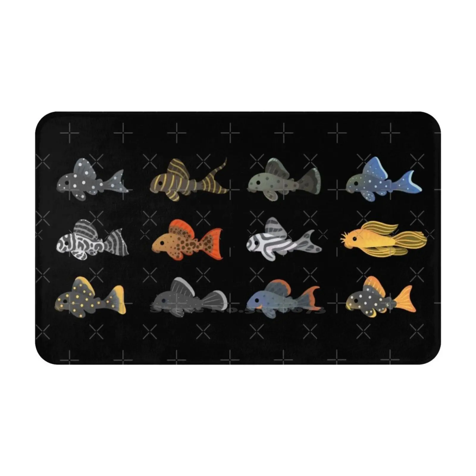 Pleco-Black-Soft-House-Family-Anti-Slip-Mat-Rug-Carpet-Plecostomus ...