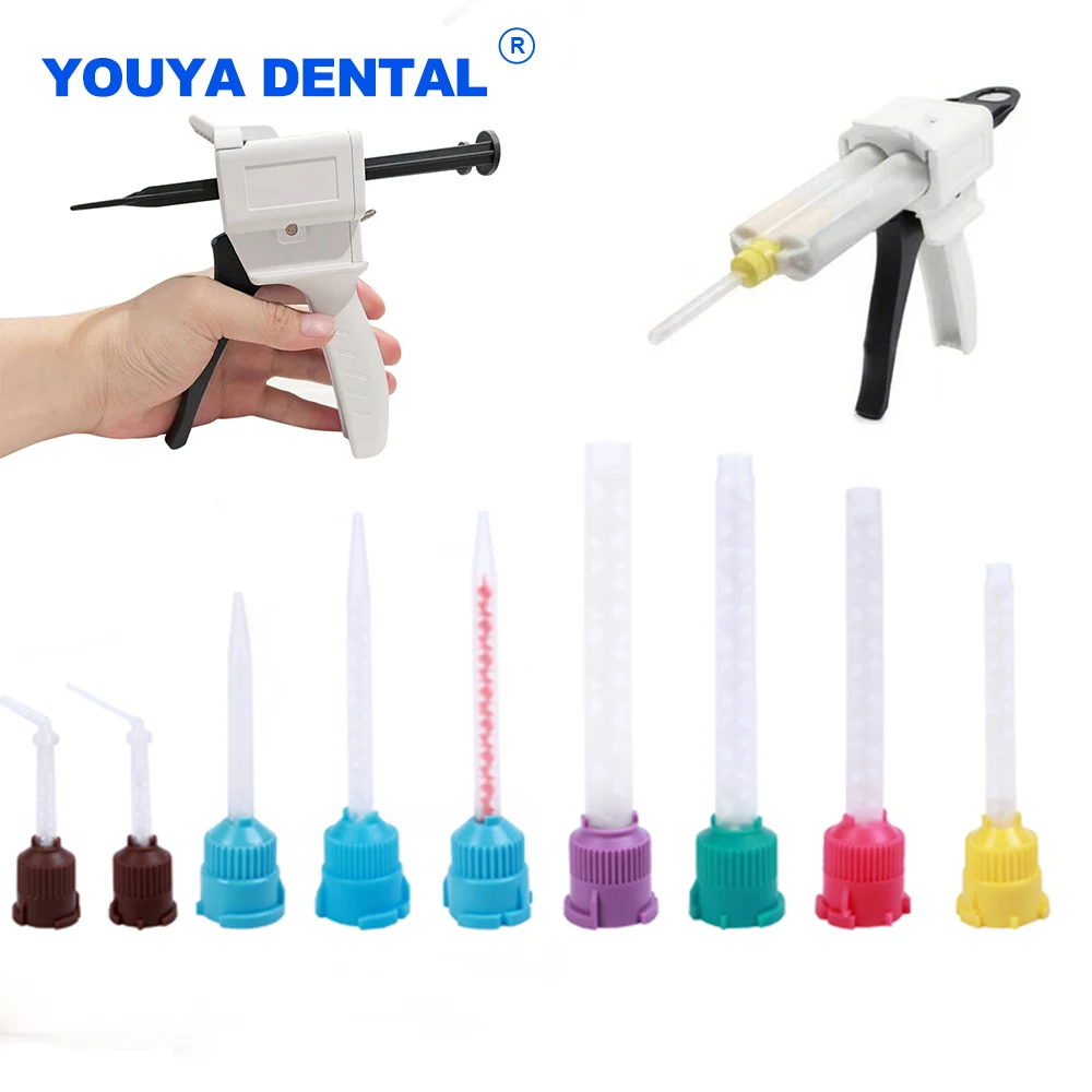 50pcs-Dental-Impression-Mixing-Tips-Silicone-Rubber-Gun-Conveying ...