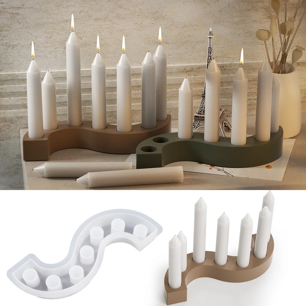 S-shaped-Candle-Holder-Silicone-Mold-M-shaped-Candlestick-Bracket ...