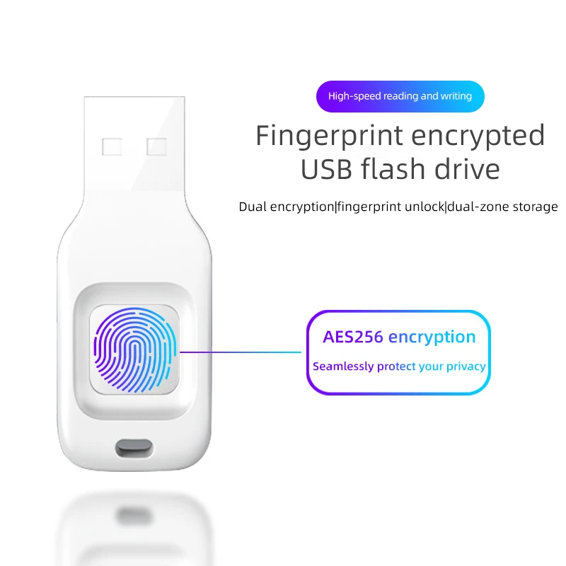 Fingerprint Encrypted USB Flash Drive Mini Portable High-speed Read and ...