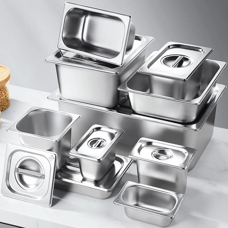 Stainless-steel-square-tank-box-with-cover-spice-jars-basin-Rectangle ...