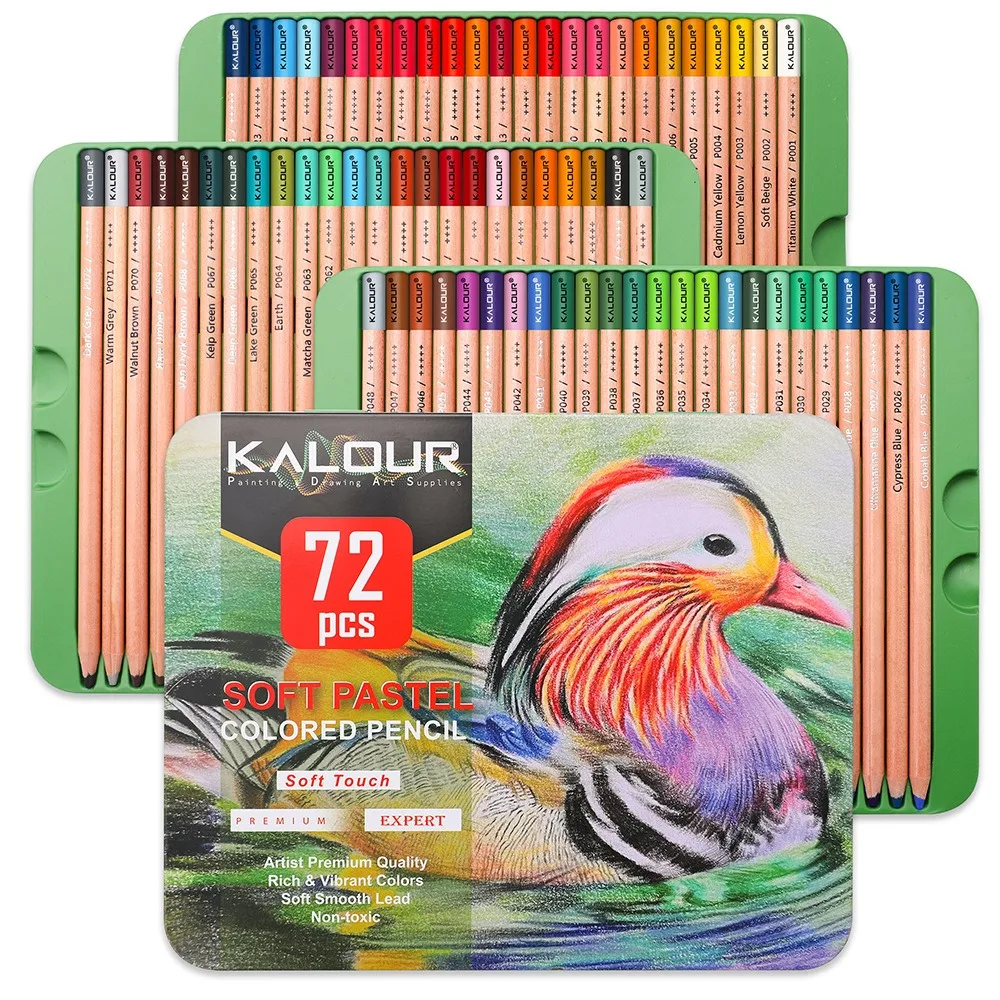 KALOUR-Premium-Charcoal-Colored-Pencils-Set-of-72-50-Colors-Artists ...