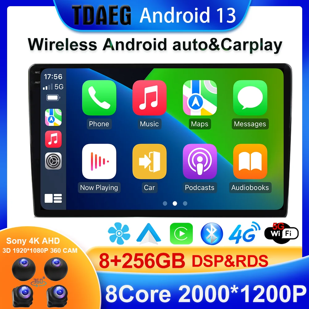 10INCH-256G-Android-13-Car-Multimedia-player-Car-DVD-For-VW-Volkswagen ...