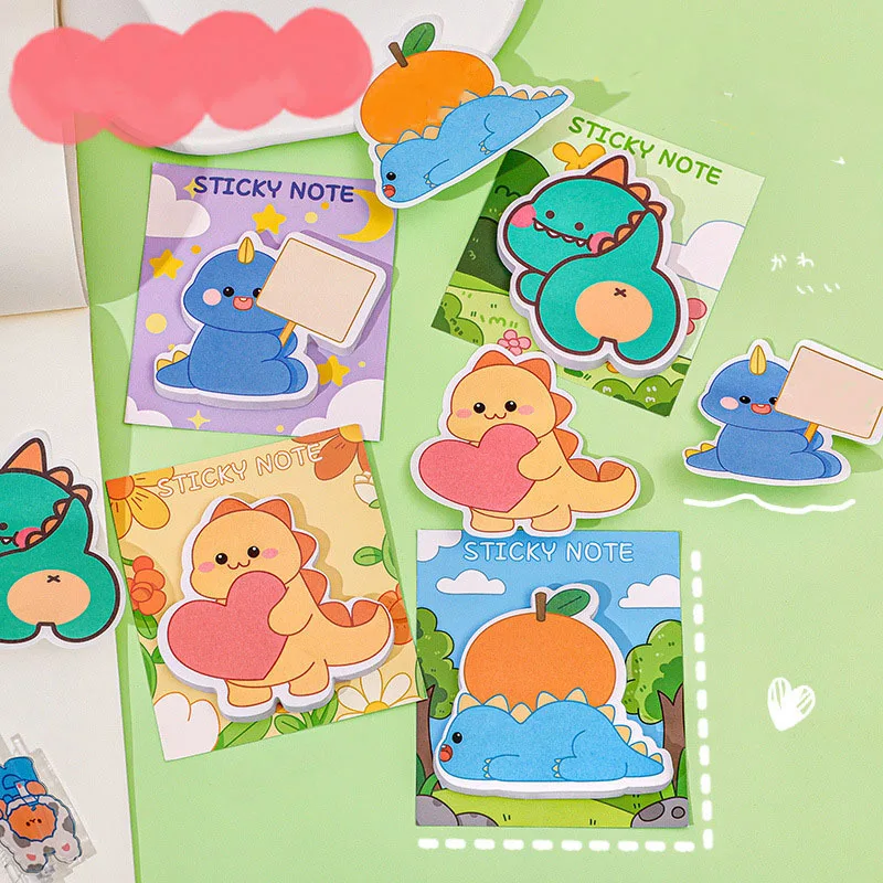 1-Piece-Cartoon-Adhesive-Cute-Kawaii-Dinosaur-Notes-Notepad-Memo-Pad ...