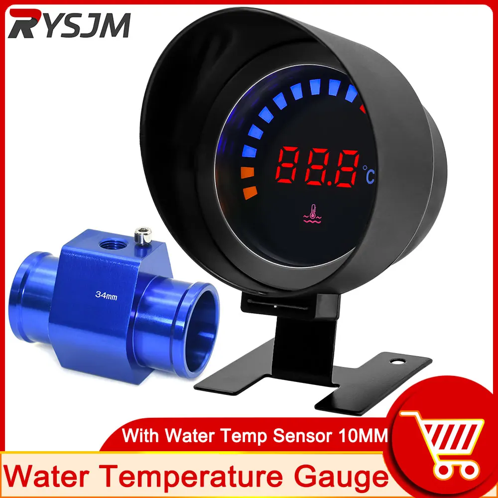 NEW LCD Water Temp Gauge + Water Temperature Sensor 10MM Car Display ...