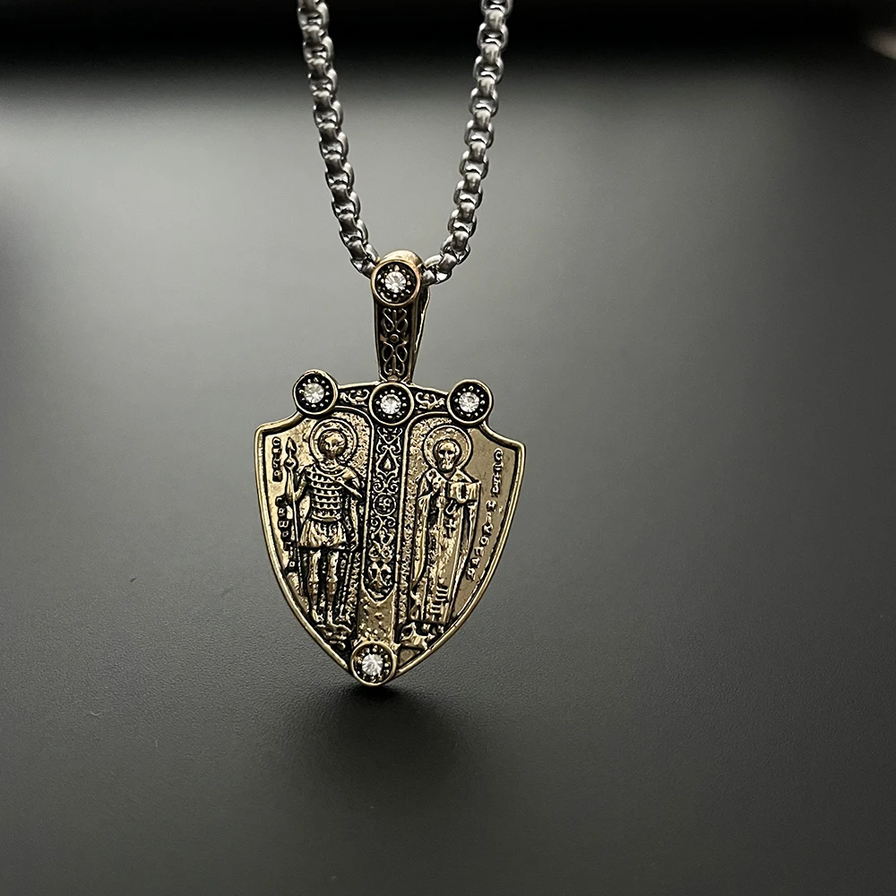 ZJ06-Stainless-Steel-Necklace-Men-Archangel-Michael-Protection-Shield ...