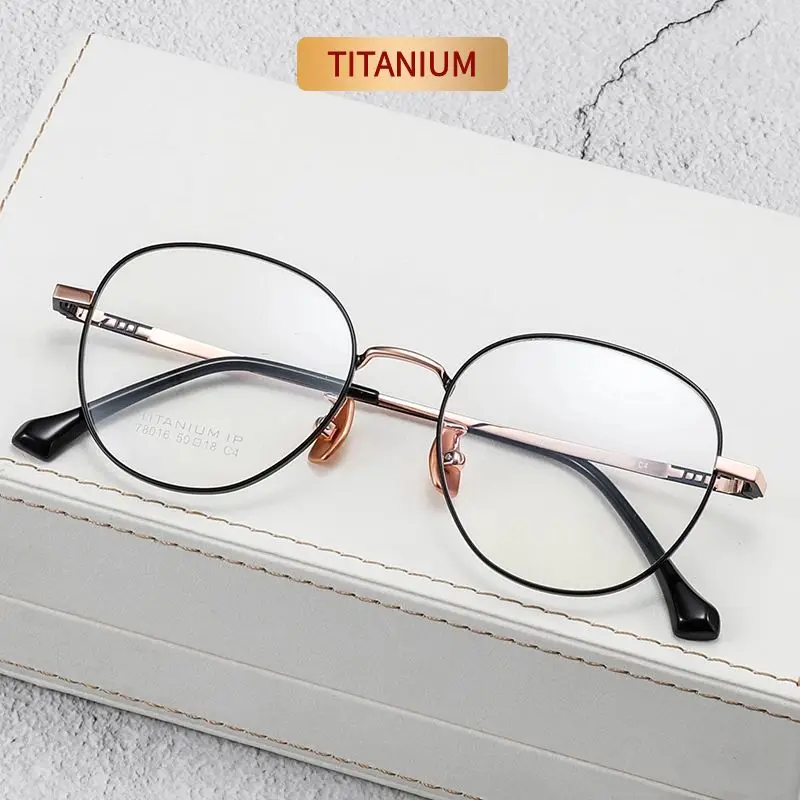Titanium Glasses Super Small Oval Full Rim Eyeglass Frames Men Women ...