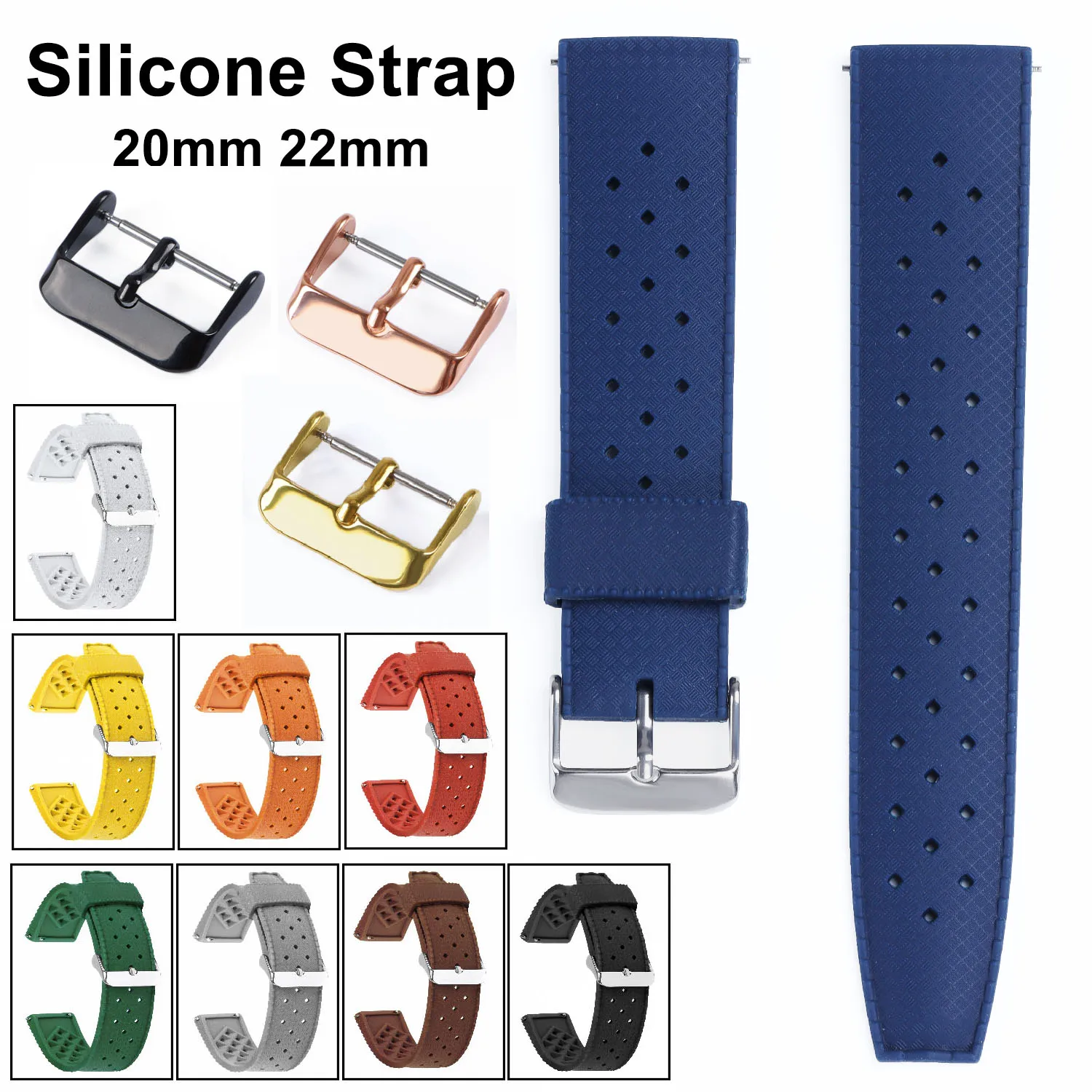 Tropic-Silicone-Watch-Strap-20mm-22mm-for-Seiko-for-Omega-Quick-Release ...