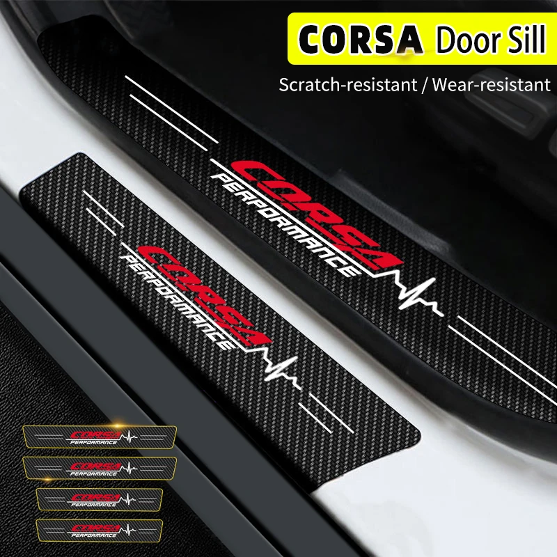 4Pcs Adesivos de carro Anti Scratch Door Sill Protector Para Opel Corsa ...