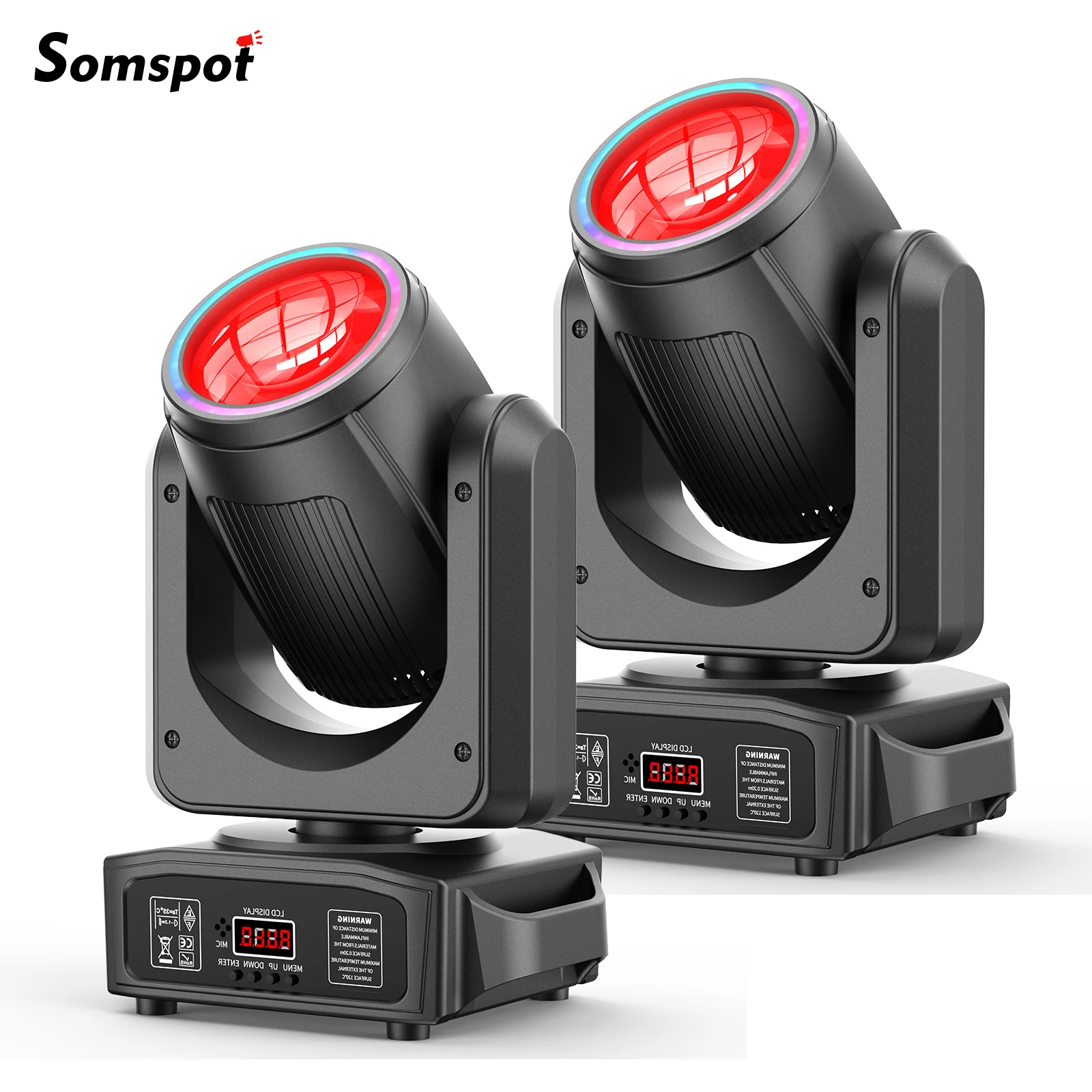 Somspot 2PCS 150W LED Moving Head Light RGB Effect Lights Stage ...