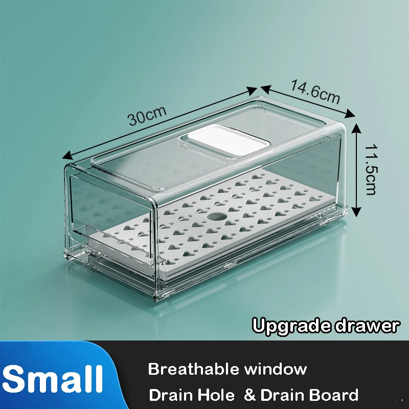 Drawer Refrigerator Storage Box Fruit Vegatable Fresh-keeping Storage ...