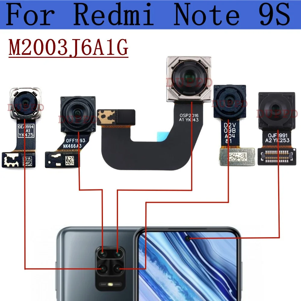 Front Rear Camera For Xiaomi Redmi Note 9S M2003J6A1G Original Frontal ...
