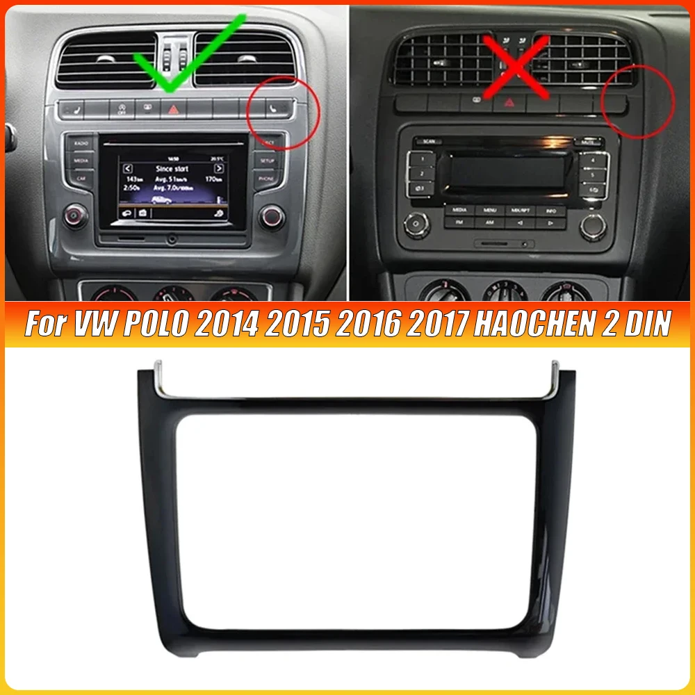 Car Radio Install Dash Panel Refitting Frame Kit for VW POLO 2014 2015 ...