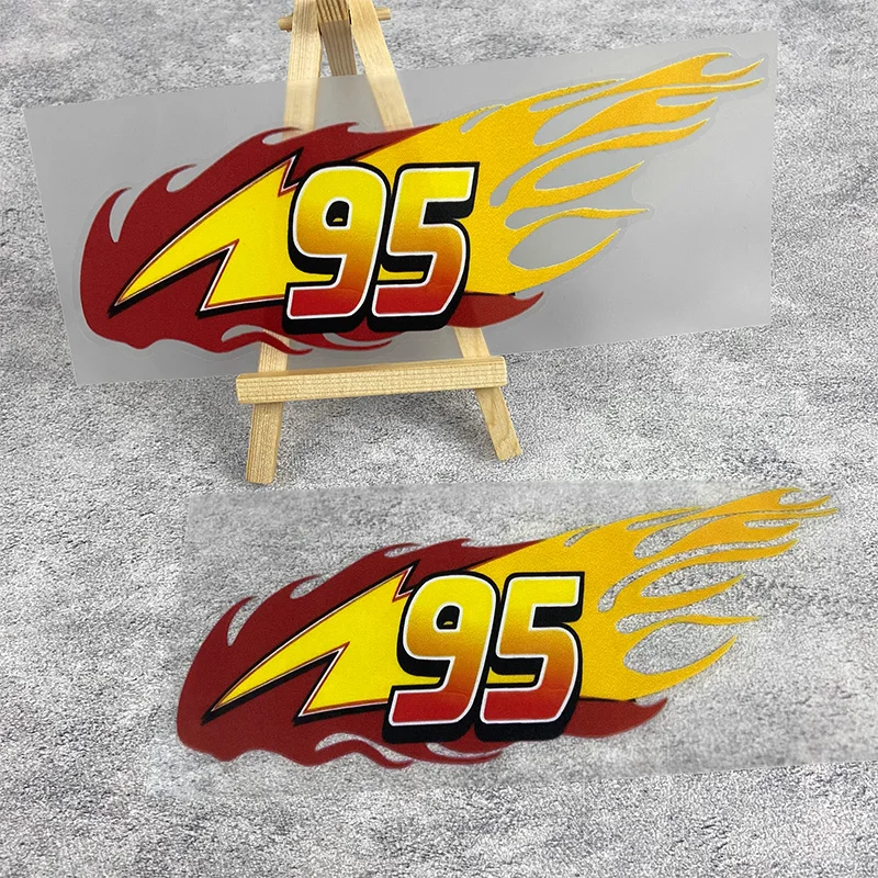 1PC/2PCS Flame Number 95 Motorcycle Stickers Sunscreen DIY Motorbike ...
