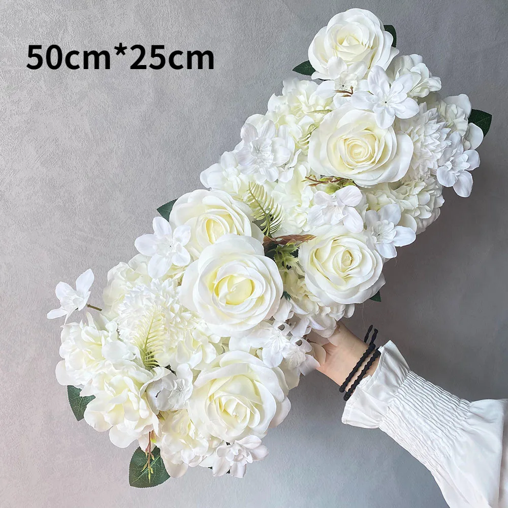 Flower Rows Wedding Decoration Silk Rose Peony Hydrangea DIY Arched Door Artificial Flower Row ...