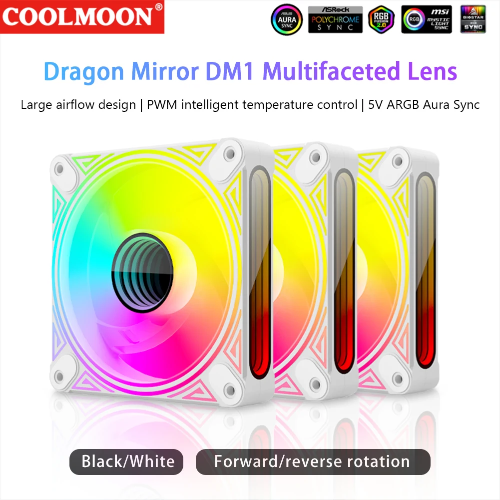 COOLMOON-Cooler-Fan-120mm-RGB-Computer-Chassis-Cooling-Fan-5V-3PIN-PC ...