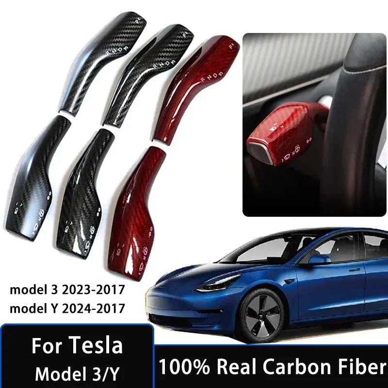 Model-Y-2024-100-Real-Carbon-Fiber-Column-Gear-Shift-Protective-Cover ...